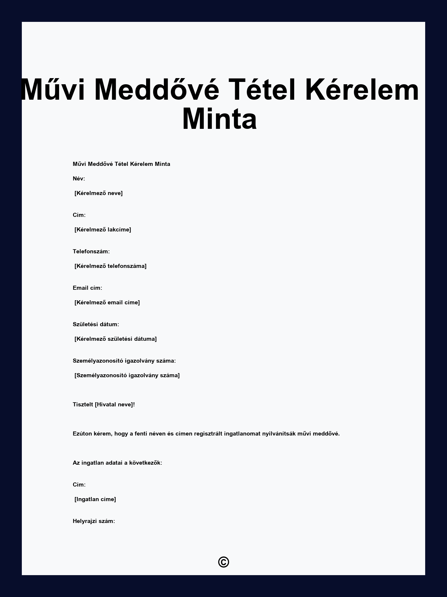 Művi Meddővé Tétel Kérelem Minta